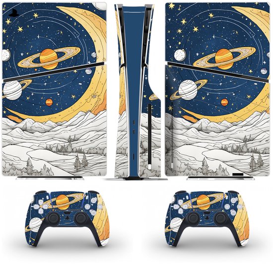 PS5 Slim Digital - Console Skin - Saturn Ringscape - PS5 sticker - 1 ...