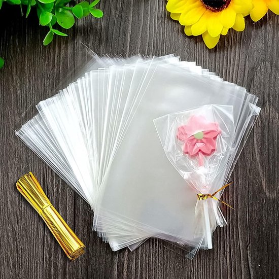 Small Clear Cellophane Bags - Pack of 200 - 10 x 15 cm - Polypropylene ...