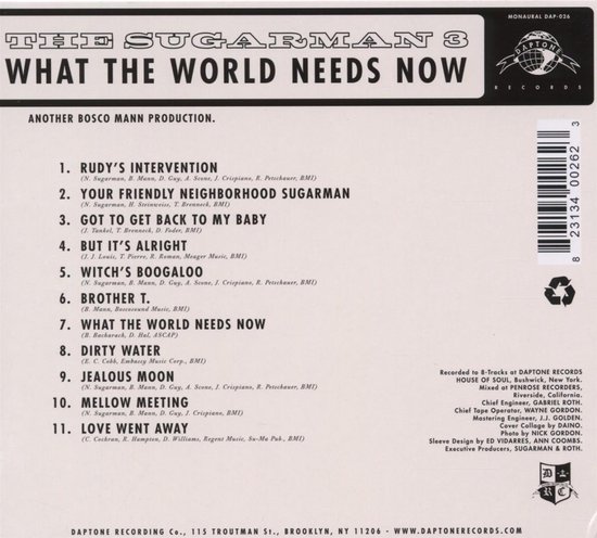 What The World Needs Now, Sugarman 3 | Muziek | bol