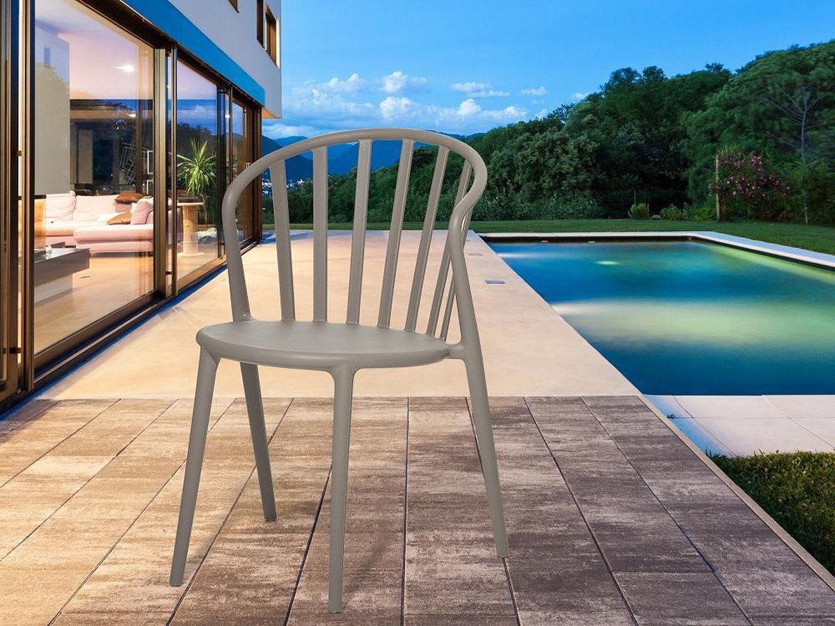 Tuinstoel lichtgrijs - Plastic stoel - Woonkamerstoel - Eetkamerstoel ...