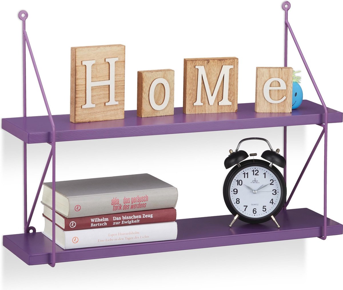 Relaxdays wandrek 2 etages - MDF fotoplank met metalen frame - open ...