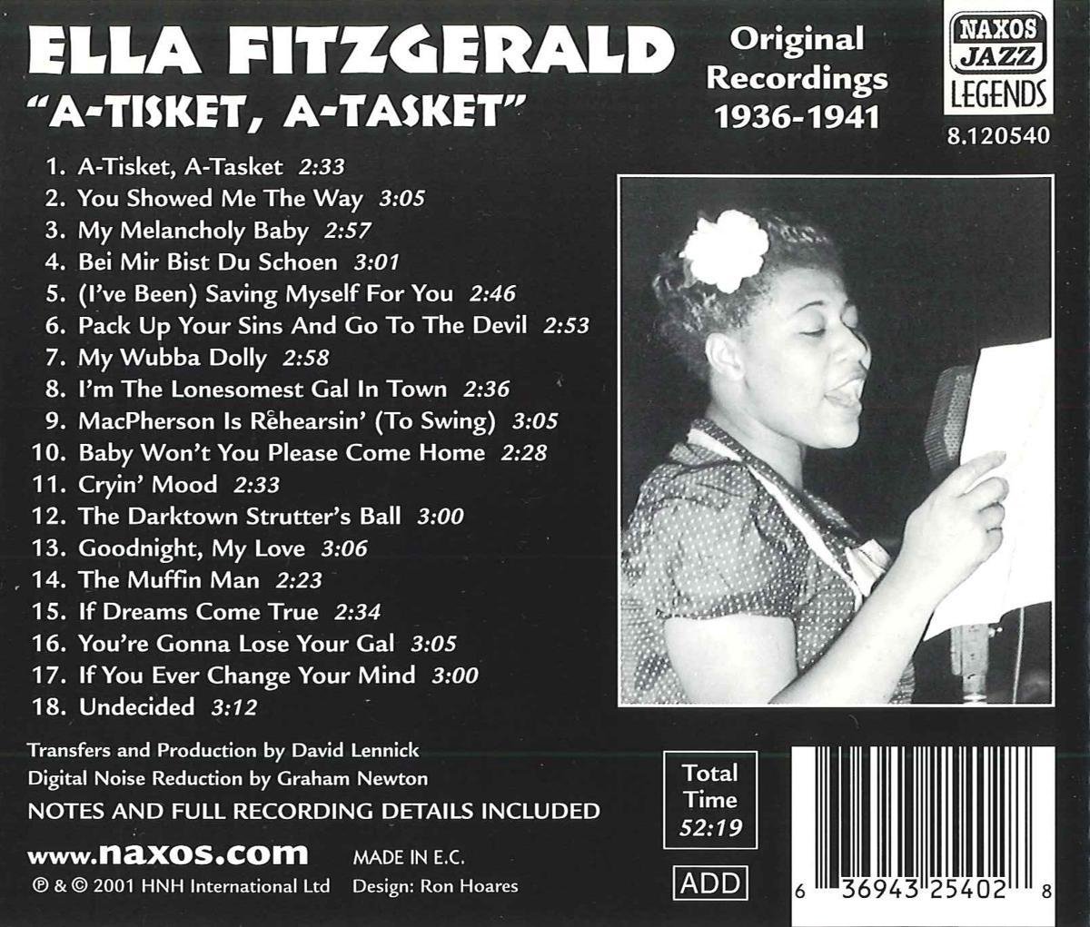 Ella Fitzgerald - A-Tiske, A-Tasket 1936-1941 (CD), Ella Fitzgerald ...