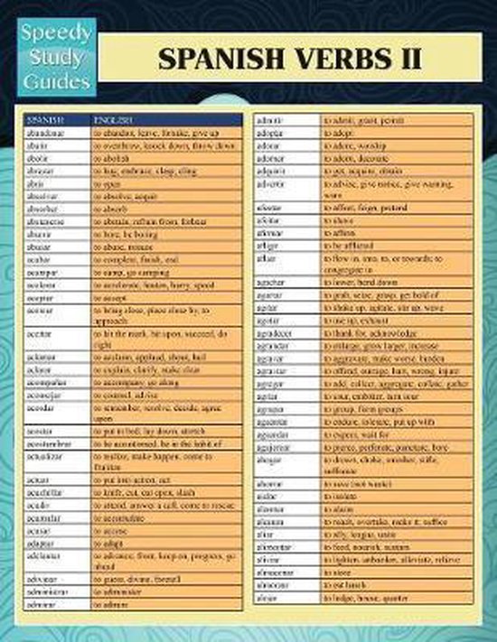 Spanish Verbs II (Speedy Language Study Guides) | 9781634288293 ...