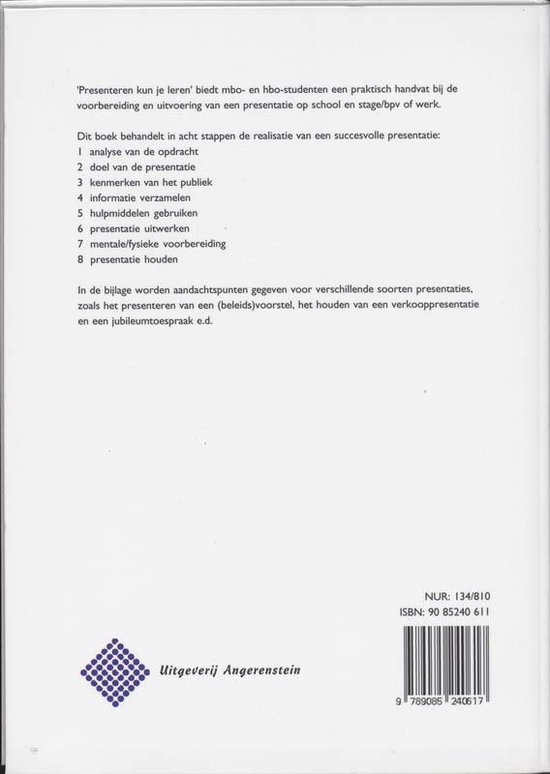 Presenteren kun je leren - Boek van S. Pietersma | bol