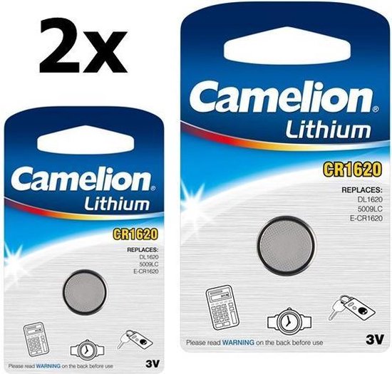 2 Stuks Camelion CR1620 3v lithium knoopcelbatterij | bol.com