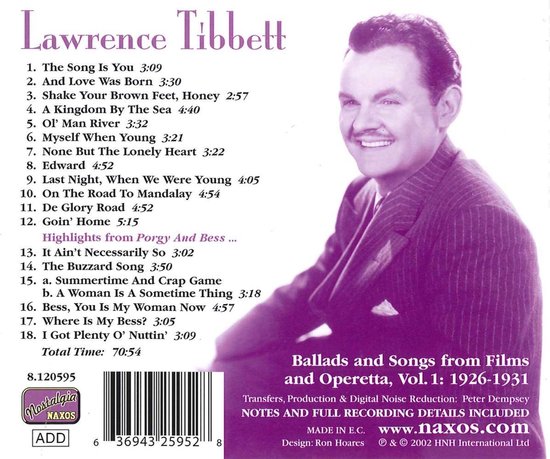 Lawrence Tibbett - Lawrence Tibett Volume 2 (CD), Lawrence Tibbett ...