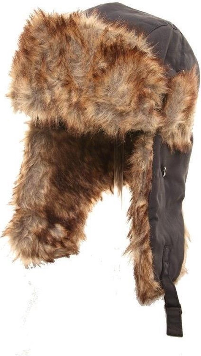 Russische muts navy met nepbont en flappen voor volwassenen 60 cm | bol