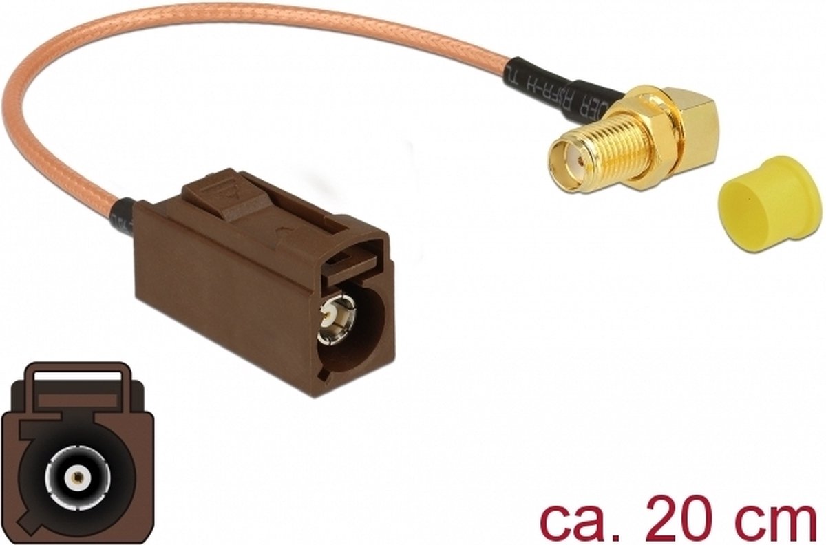 Fakra F (v) - SMA (v) haaks adapter kabel - RG316 - 50 Ohm / transparant - 0,20 meter | bol.com