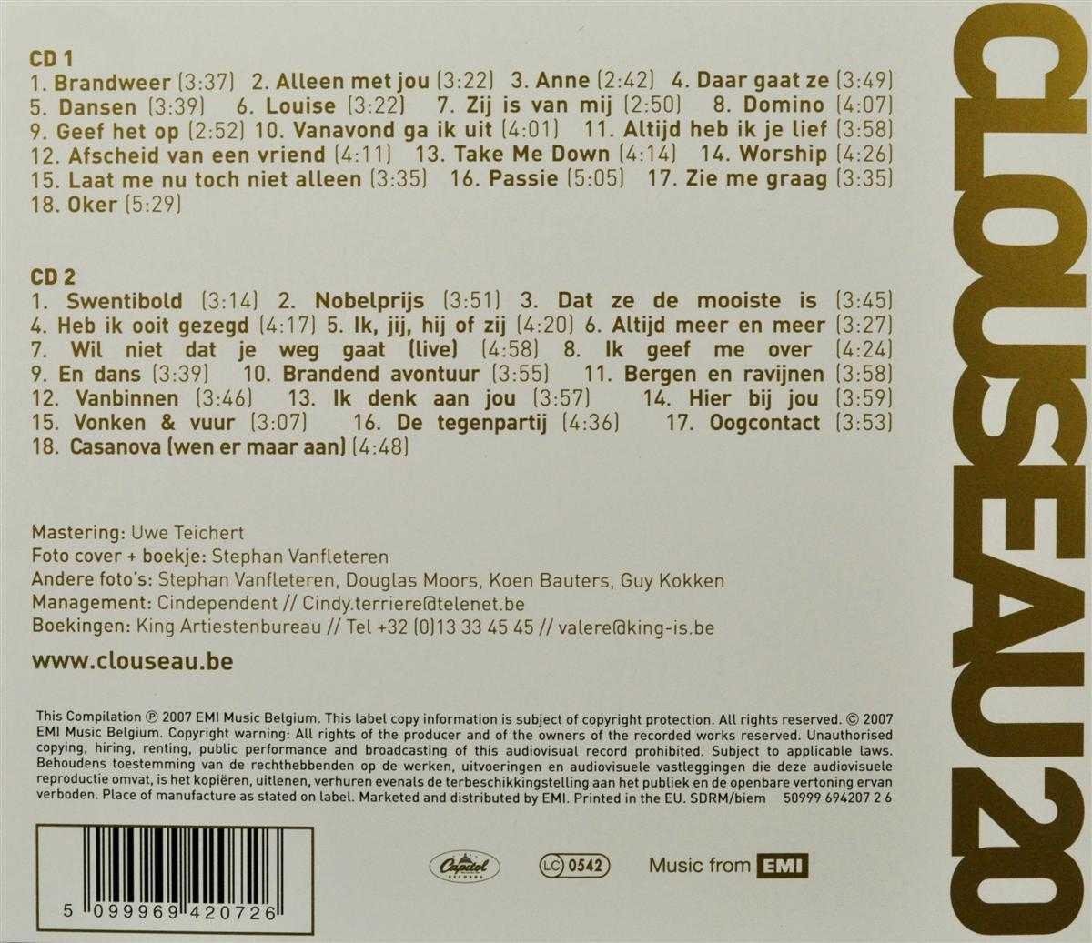 Clouseau 20 - Het Beste Van, Clouseau | CD (album) | Muziek | bol.com