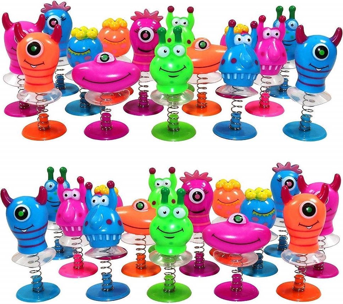 24 STUKS - Jump Up Monsters - Mix Gekleurde Omhoog Springende Monsters ...