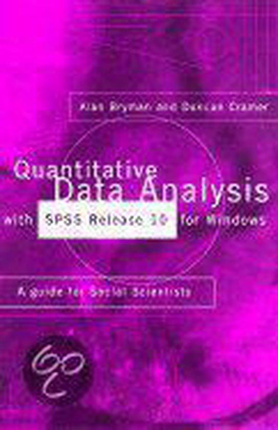 Quantitative Data Analysis With Spss Release 10 For Windows