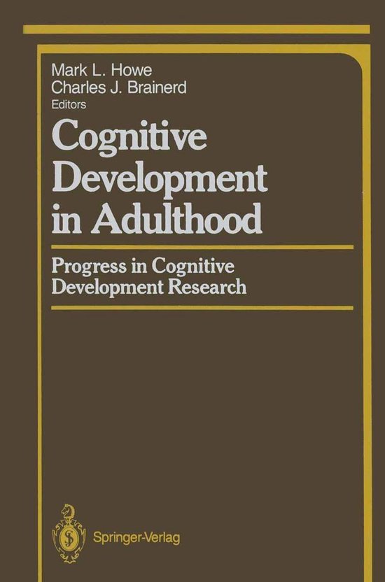 Springer Series in Cognitive Development - Cognitive Development in Adulthood... | bol.com