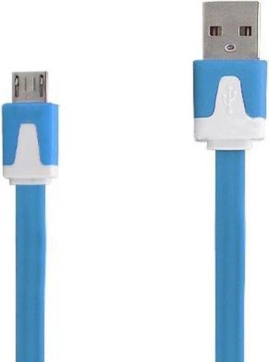 Micro USB Kabel Datacable 2 meter Universeel Blauw Blue | bol