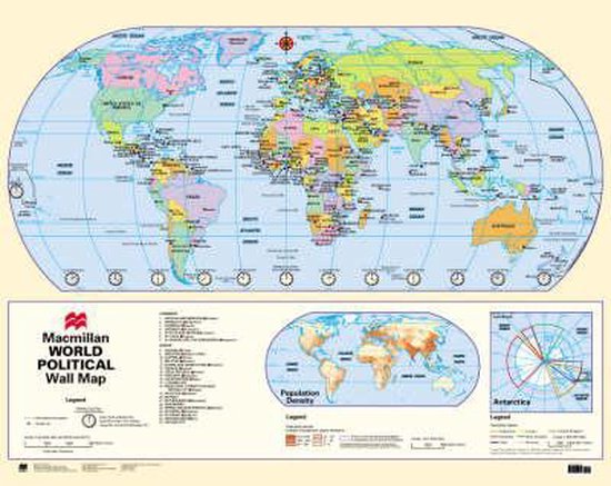 Macmillan World Wall Map Physical and Political | 9781405012751 ...