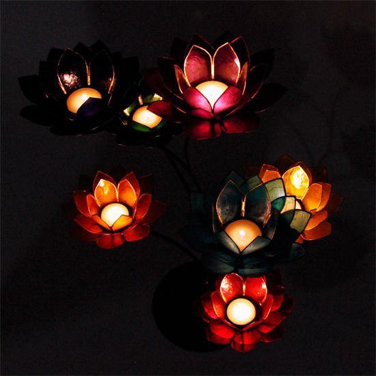 Chakra Lotus Display – 21 Lotus Sfeerlichten – Zilverkleurige Randen ...
