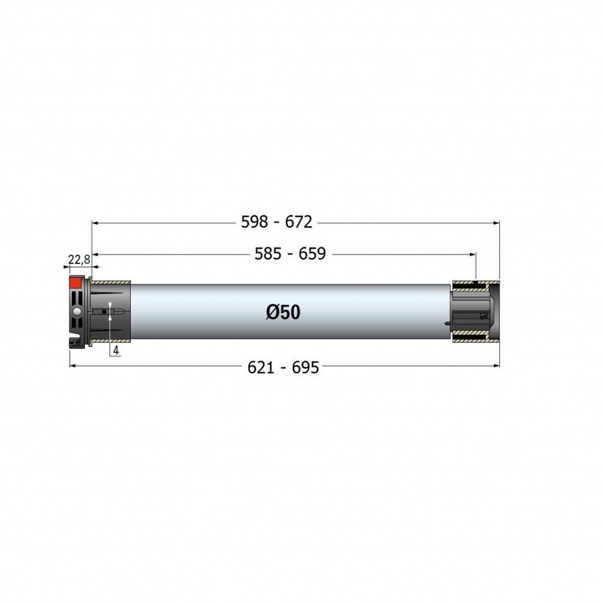 Simu T5 E rolluikmotor met automatische afstelling - Kracht: 10 Nm | bol.