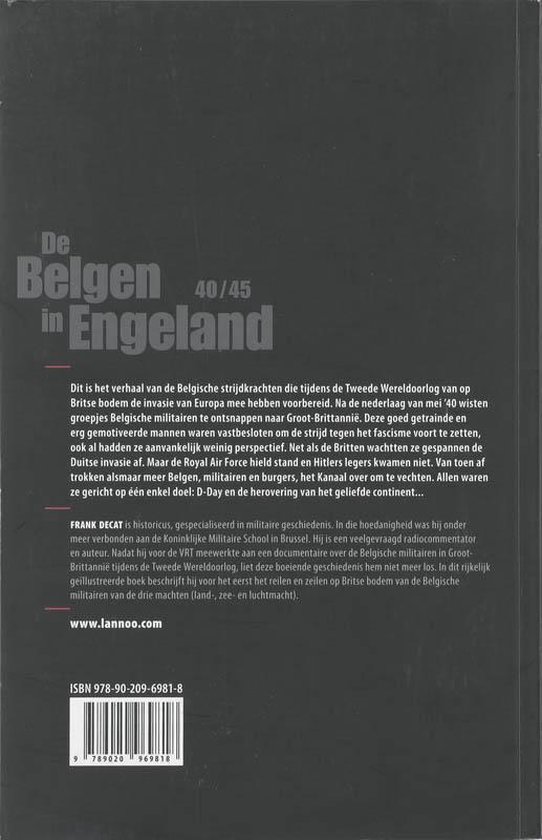 De Belgen in Engeland 1940-1945, Frank Decat | 9789020969818 | Boeken | bol