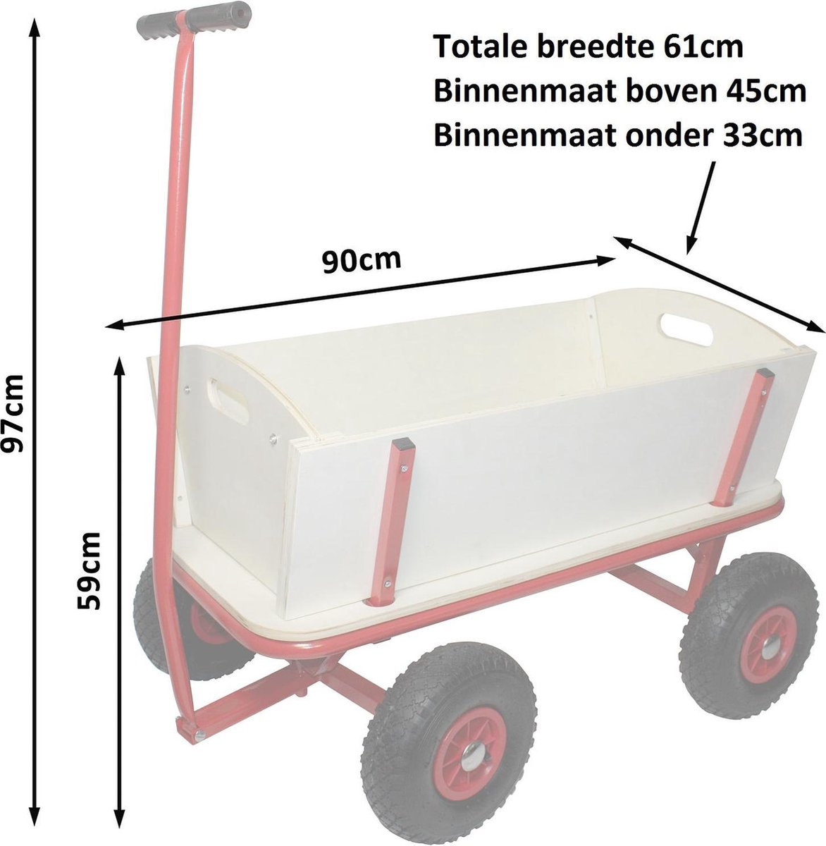 Bolderwagen bolderkar hout max. 100kg | bol.com