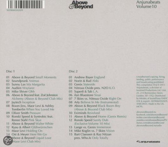 Above & Beyond Anjunabeats Volume 10, various artists | Muziek | bol