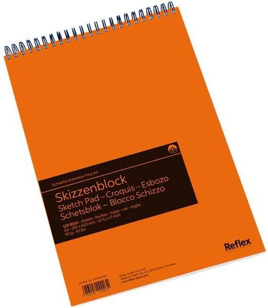 Papier à croquis Schoellershammer Reflex studioline, 90gr, bloc spiralé ...
