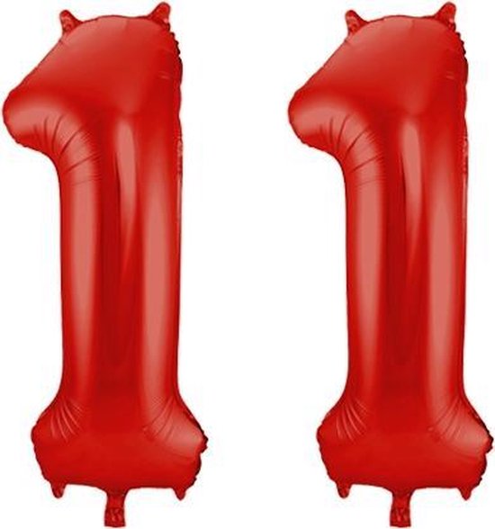 Cijfer 11 Rood Helium 86 cm | bol.com
