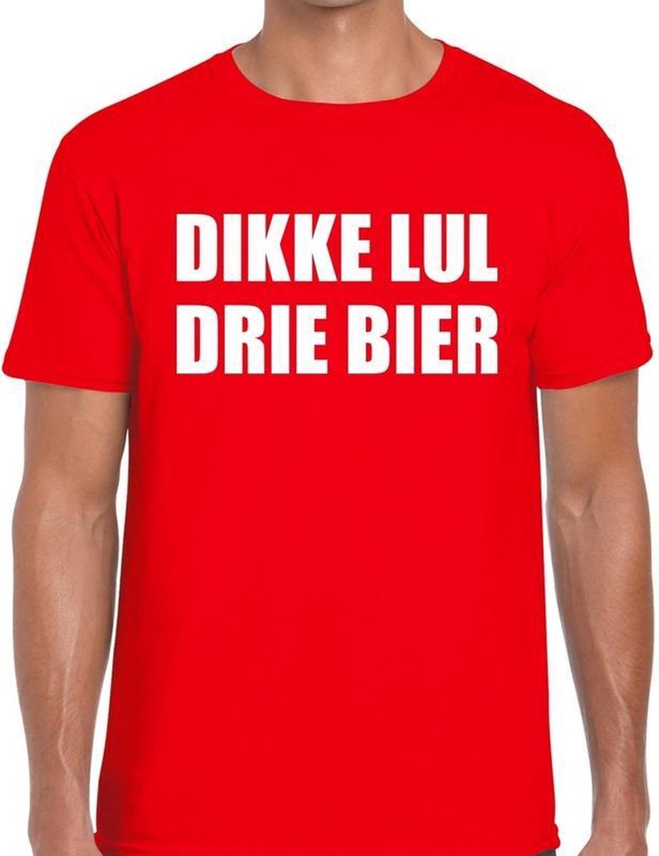Dikke Lul Drie Bier heren shirt rood - Heren feest t-shirts XL | bol.com