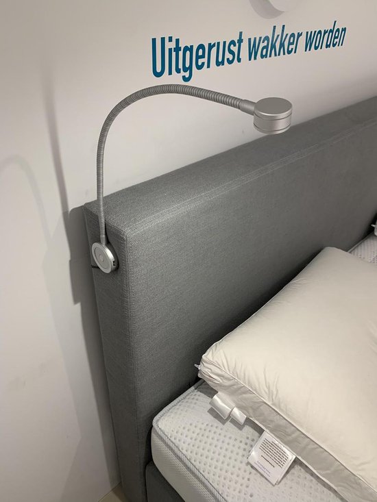 bol.com | Bed - Leeslampje LED (set van 2) Alu-mat met USB aansluiting ...
