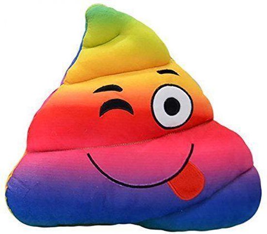 Emoji drol Rainbow kussen | bol