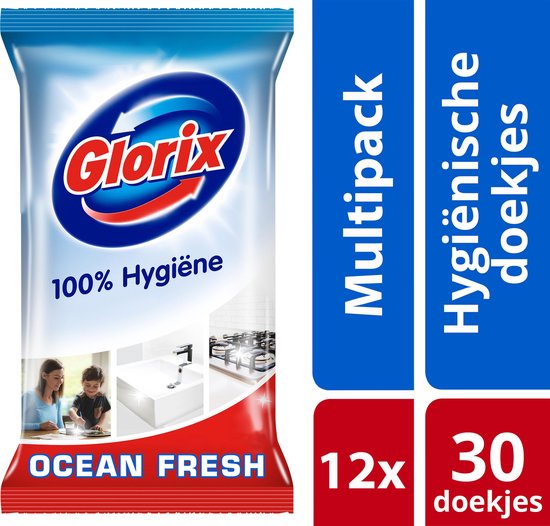 Glorix Ocean - 30 stuks - Schoonmaakdoekjes - 12 stuks ...