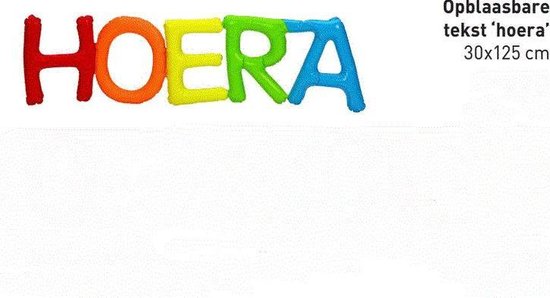 opblaasbare tekst - hoera - 125 cm | bol