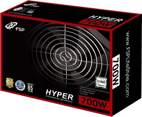 FSP Hyper 700 ATX, 700W, Active PFC, 120mm Lüfter, 85 Plus | bol