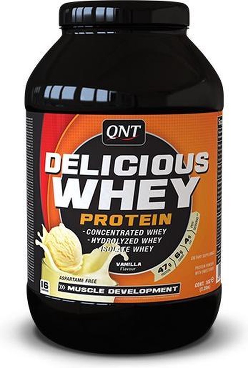 QNT Delicious Whey|Protein Eiwitpoeder|Eiwitshake|2.2kg|Vanille | bol.com