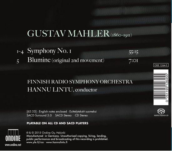 Finnish Radio Symphony Orchest & Hannu Lintu - Mahler: Symphony No.1/Blumine (Super... | bol.com