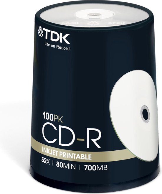 TDK CD-R Inkjet Printable 100-pack | bol