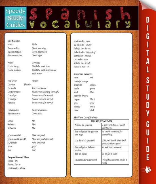 Spanish Vocabulary (Speedy Study Guides) (ebook), Speedy Publishing ...