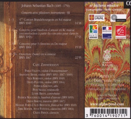 Café Zimmermann - Concerts Avec Plusieurs Instruments - III (CD), Cafe ...