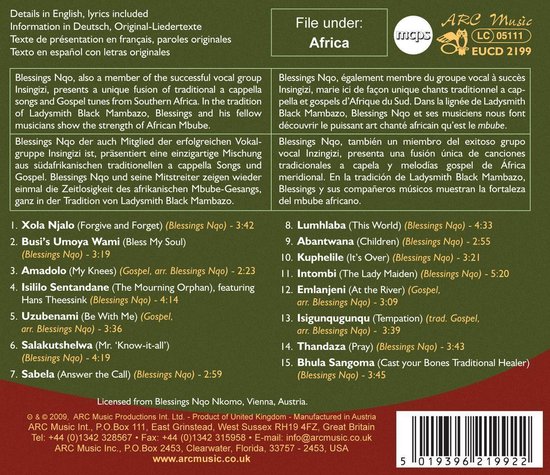 Mbube And Gospel From Southern Africa, Blessings Nqo | CD (album ...