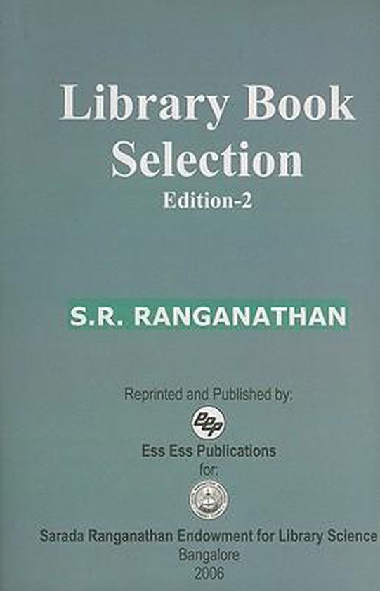 Library Book Selection, S R Ranganathan | 9788170004646 | Boeken | bol