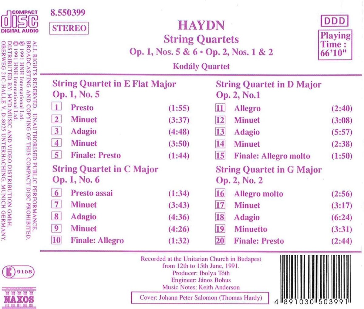 Haydn: String Quartets Op.1&2, J. Haydn | CD (album) | Muziek | bol.com