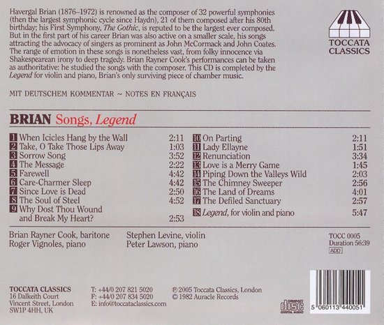 Brian Rayner Cook, Peter Lawson, Roger Vignoles, Stephen Levine - Songs ...