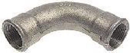 Nefit Ind Nr1 lange bocht 90° met binnen en buitendraad 1 zwart | bol