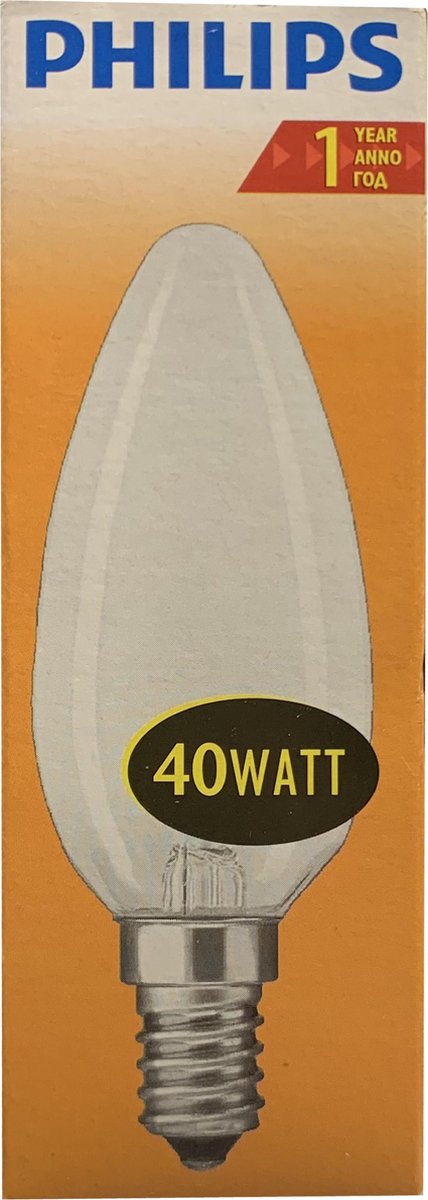 Philips Gloeilamp Kaars Mat 40W E14 (kleine fitting) Dimbaar | bol
