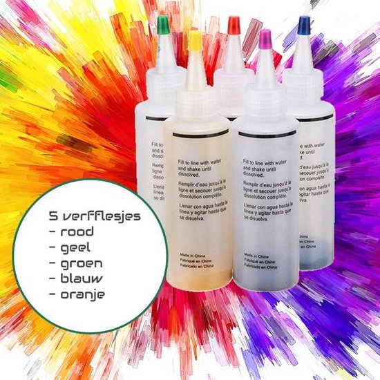 Tie Dye Kit - Textiel Verf Set - 5 kleuren van 120 ml - Ontwerpstudio ...