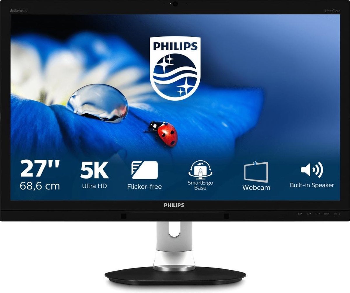 Philips Brilliance 275P4VYKEB 27" 5K Ultra HD PLS Zwart, Zilver | bol.com
