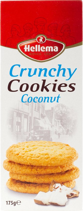 Hellema Crunchy Cookies Kokos - Koffiekoeken - Heerlijke kruimelige ...