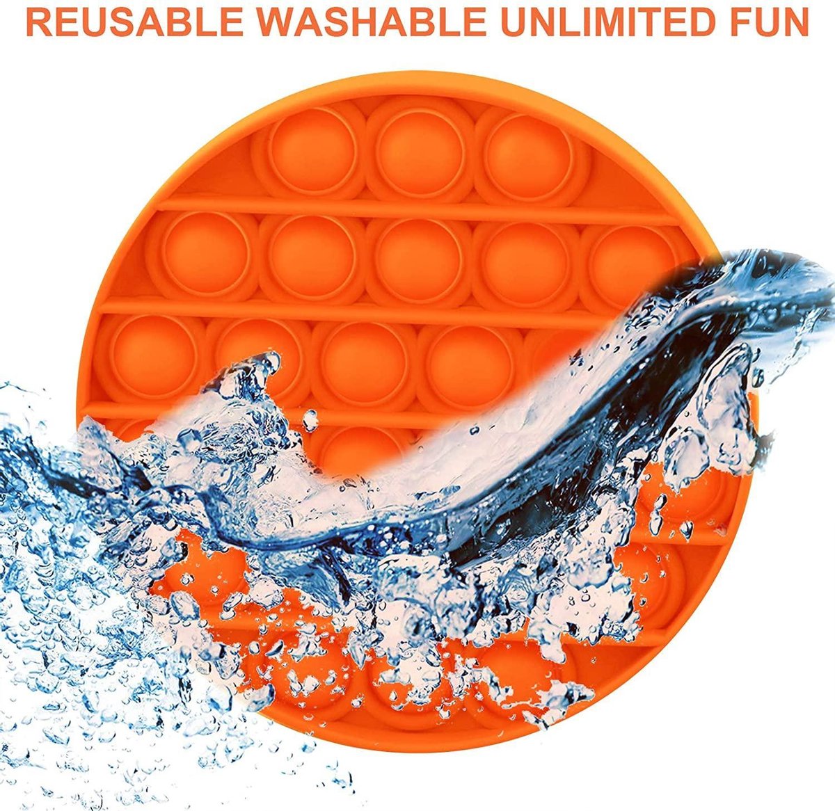 Pop Bubble®️ - Push pop bubble - Orange - Rond vorm - Pop it fidget toy ...