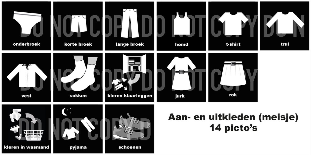 bol.com | Magnetische pictogrammen | Aan- en uitkleden (meisje) | 14 ...