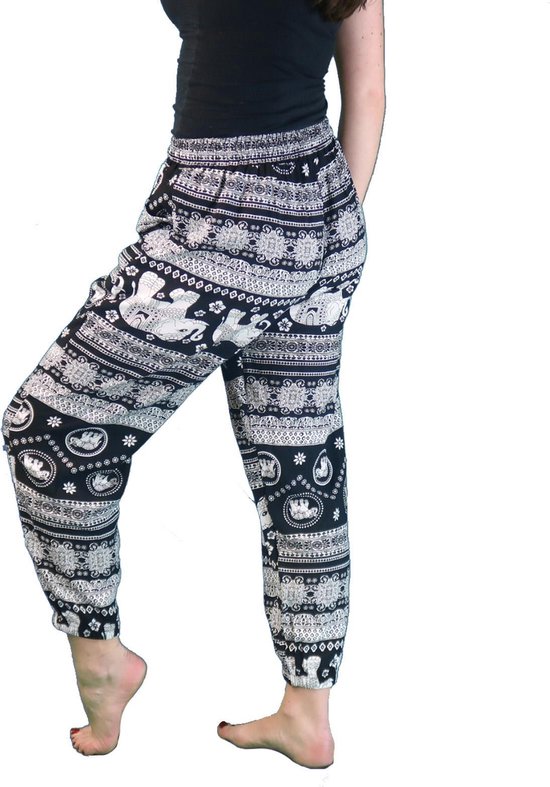 Yoga broek - Homewear- Dames - Authentiek Thai - Olifant patroon ...