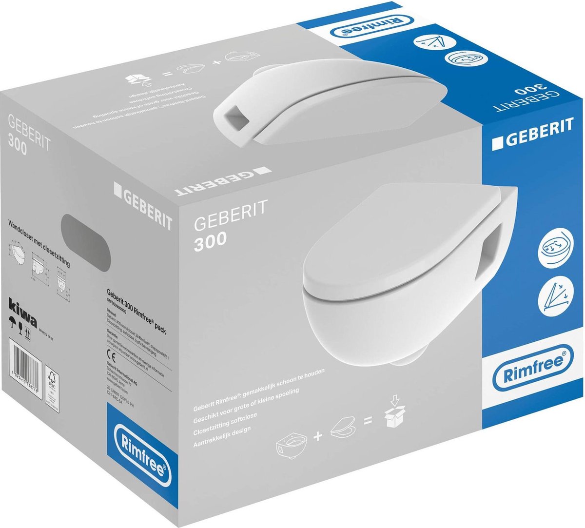 Geberit 300 Basic hangend toilet - Rimfree | bol.com