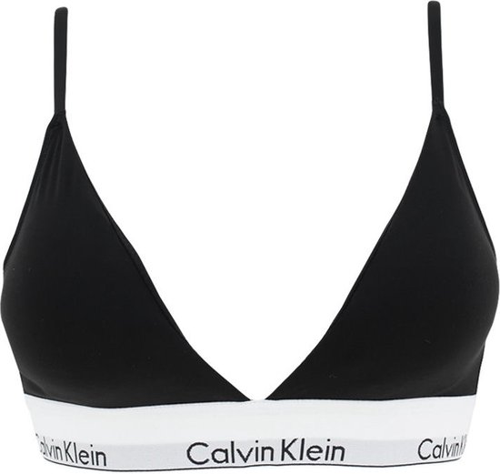 Calvin Klein dames lightly lined triangle bralette zwart - M | bol
